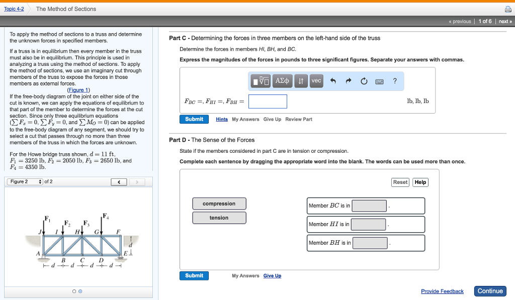 Solved Topic 4-2 The Method of Sections To apply the method | Chegg.com