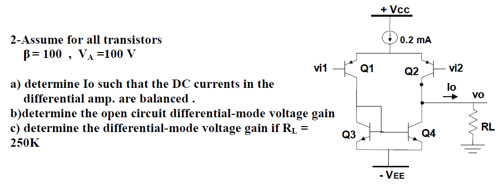 Solved Assume for all transistors beta = 100, V_A = 100 V | Chegg.com