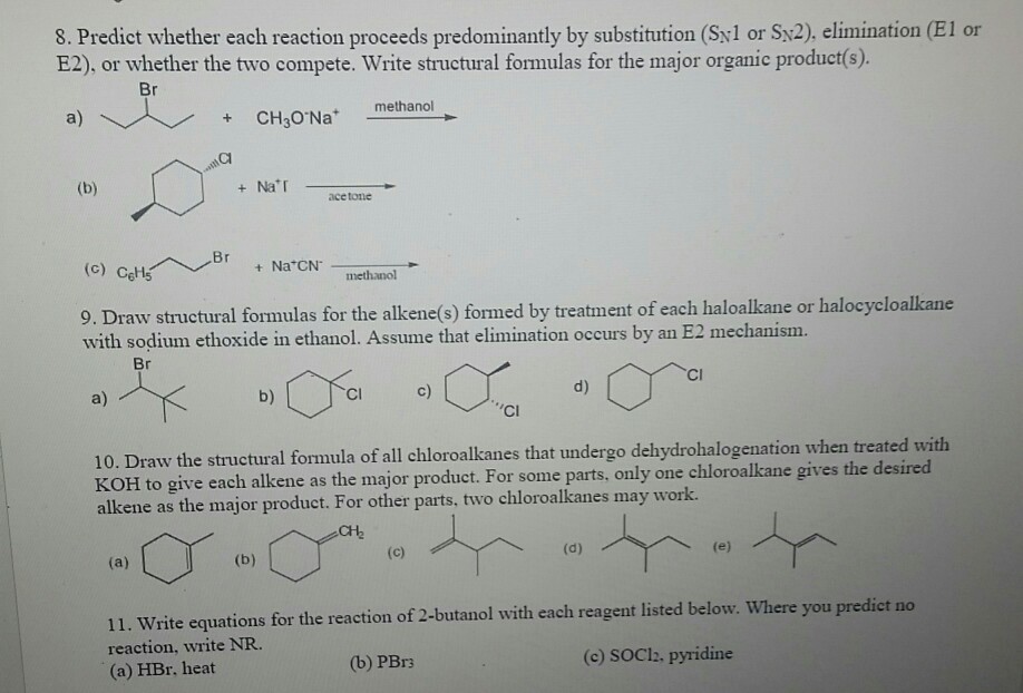 Solved 8. Predict whether each reaction proceeds | Chegg.com