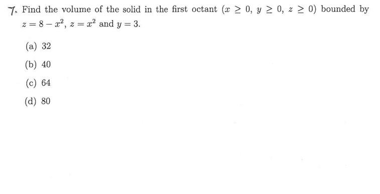 Solved Find the volume of the solid in the first octant (x | Chegg.com