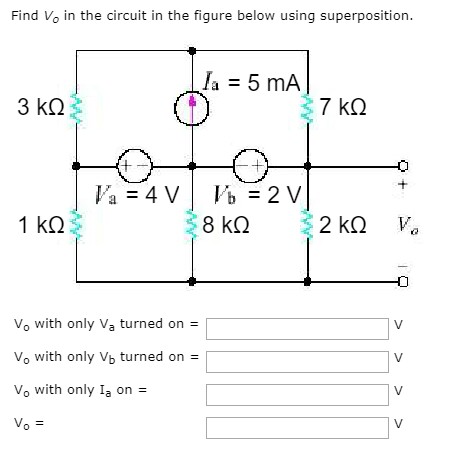 Solved Find Vo in the circuit in the figure below using | Chegg.com