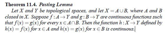 Solved Theorem 11.4. Pasting Lemma Let X and Y be | Chegg.com