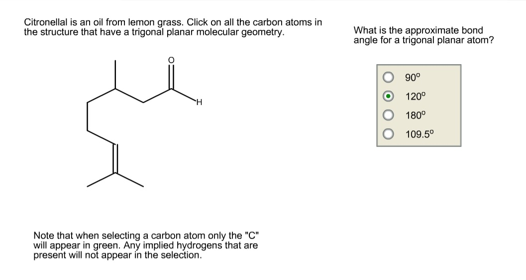 Citronellal is an oil from lemon grass. Click on all | Chegg.com