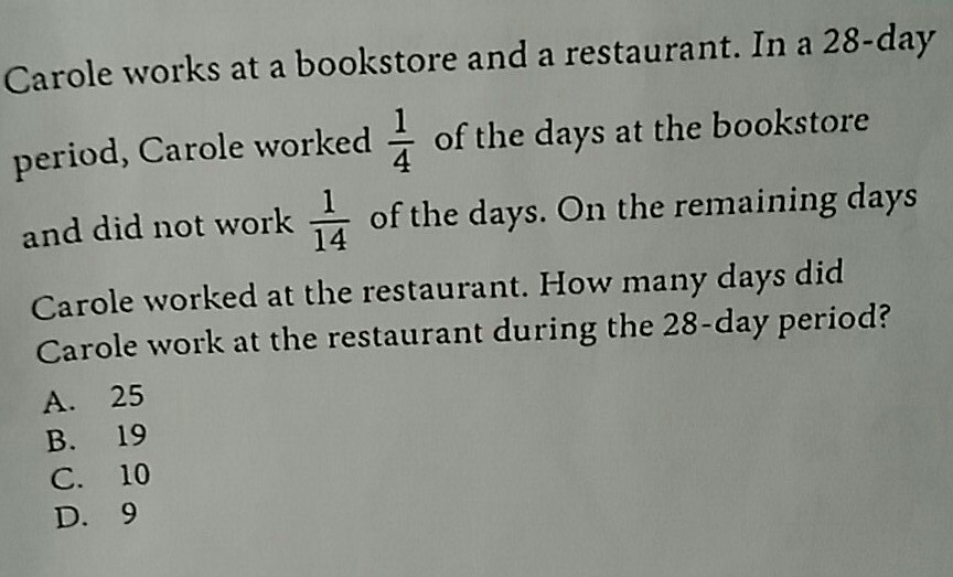 Solved Carole works at a bookstore and a restaurant. In a | Chegg.com