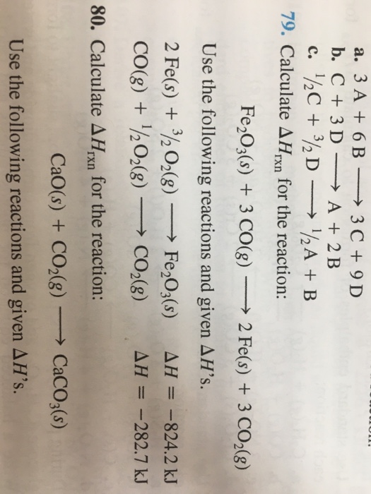 Solved Calculate Delta H_rxn for the reaction: Fe_2O_3(s) + | Chegg.com