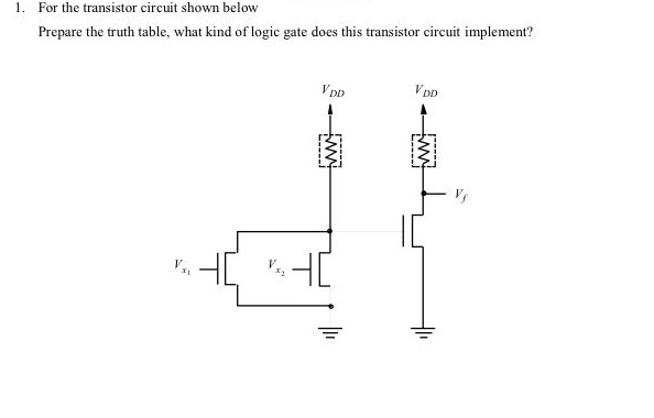 Solved 1. For the transistor circuit shown below Prepare the | Chegg.com