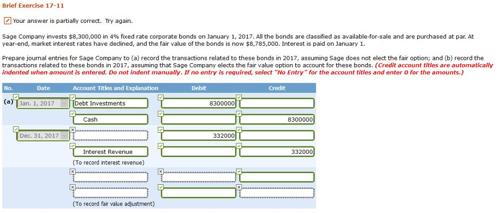 Solved Brief Exercise 17-11 Z Your answer is partially | Chegg.com