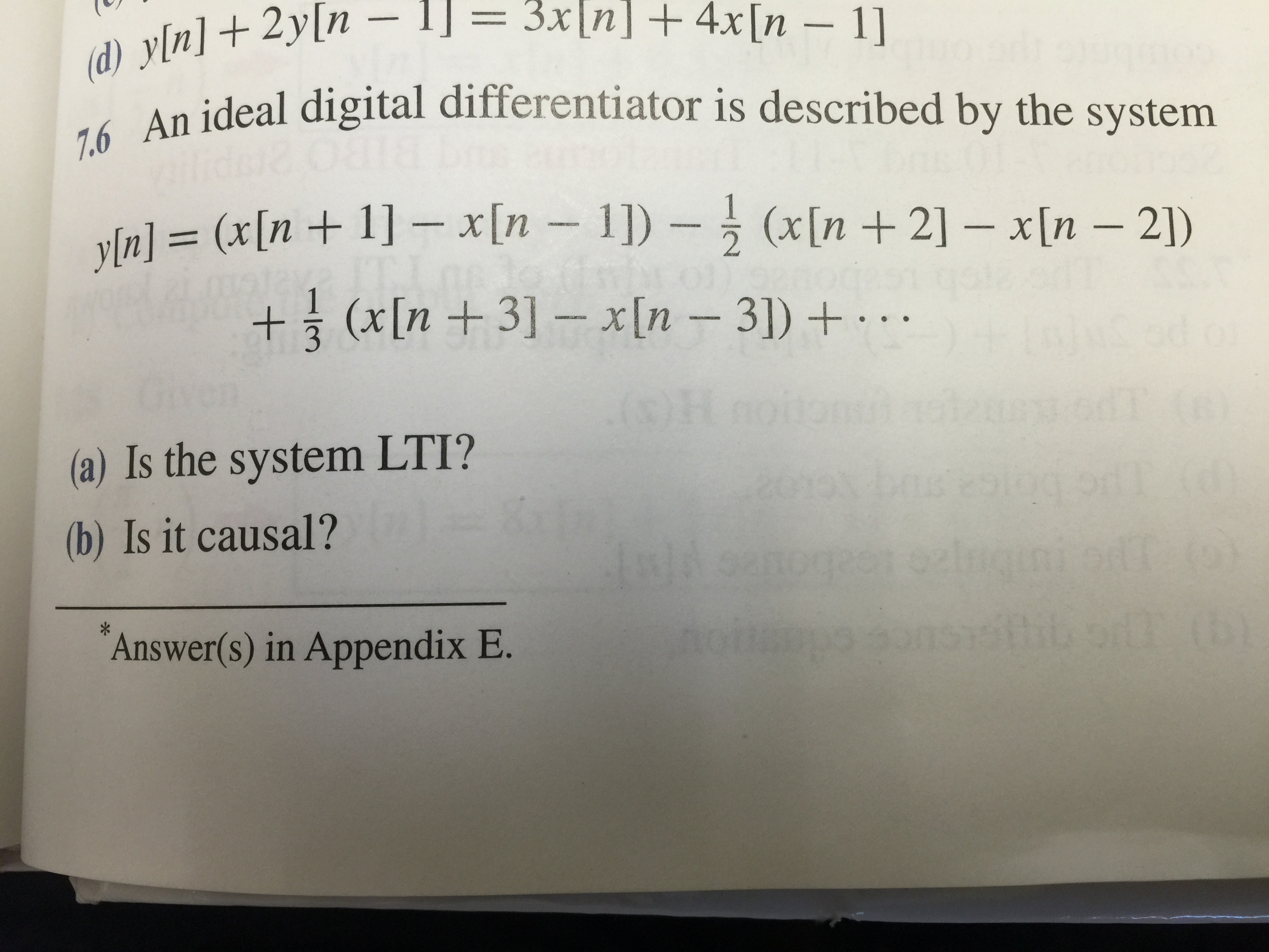 Solved 7.6) An ideal digital differentiator is described by | Chegg.com