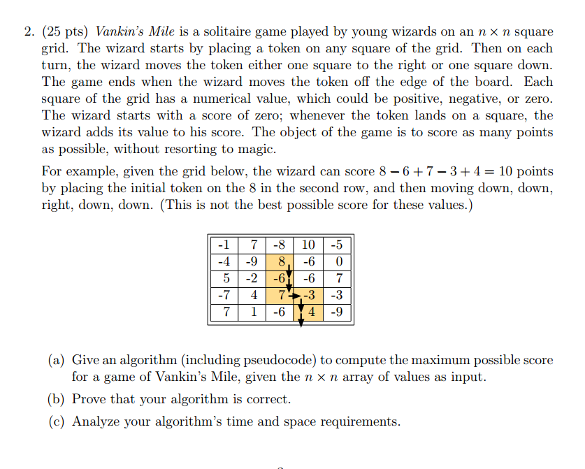 Solved Vankin's Mile is a solitaire game played by young | Chegg.com