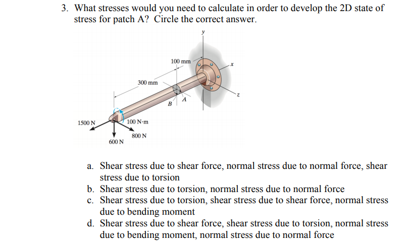 Solved 3. What stresses would you need to calculate in order | Chegg.com