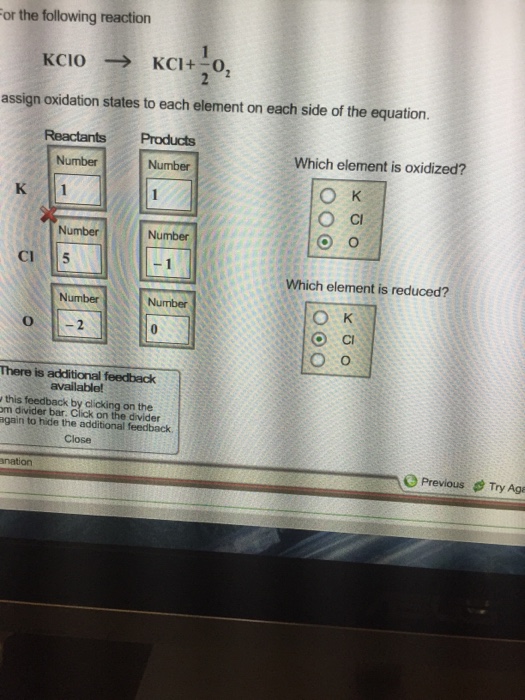 Solved For the following reaction KCIO rightarrow KCI + | Chegg.com