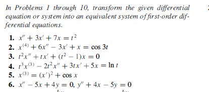 Solved In Problems 1 through 10, transform the given | Chegg.com