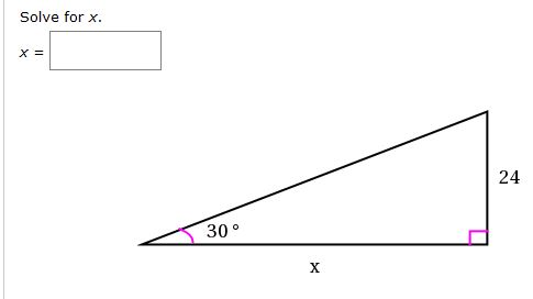 Solved Solve for x 24 30 | Chegg.com