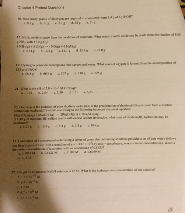 Solved Please SHOW the STEPS of each ANSWER how do you get | Chegg.com