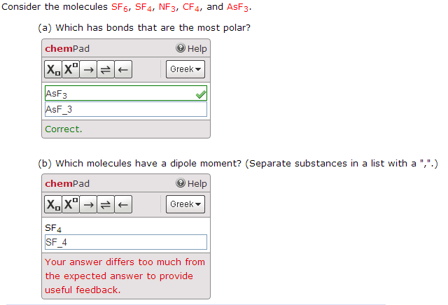 Solved Consider the molecules SF6, SF4, NF3, CF4, and ASF3. | Chegg.com
