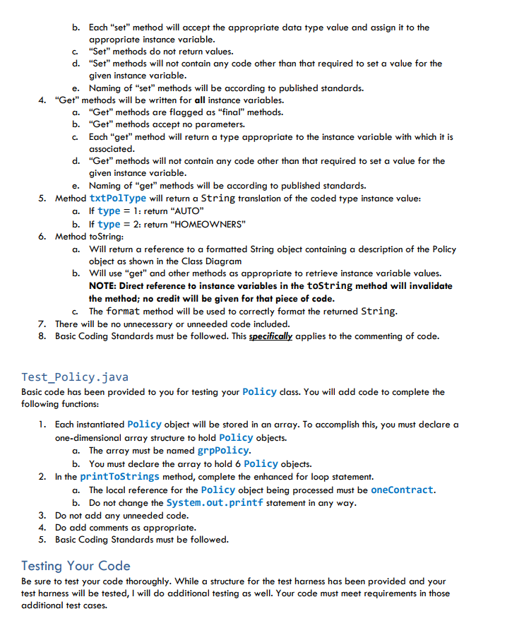 Solved Expected Output PA01 List of Policy Objects in Array | Chegg.com