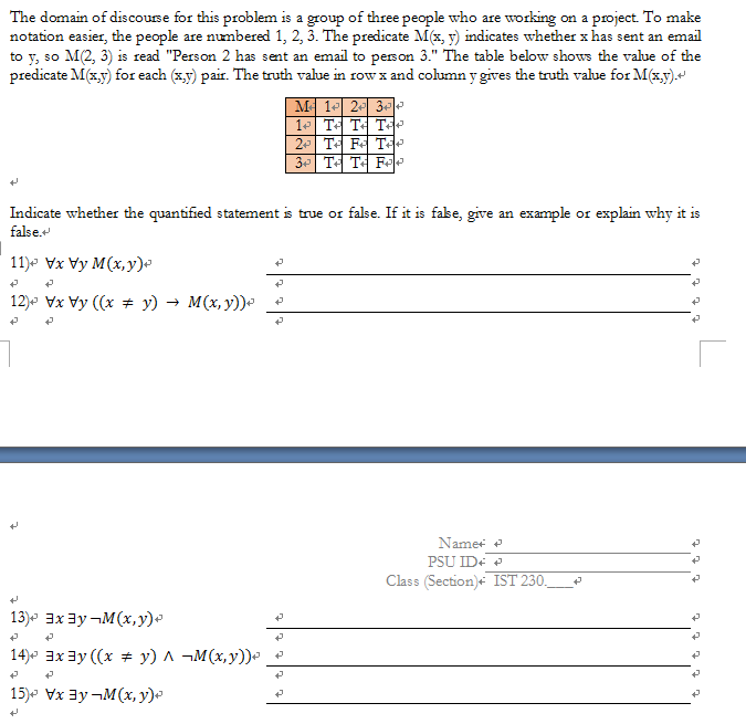 Solved The domain of discourse for this problem is a group | Chegg.com