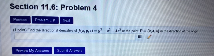 Solved Section 11.6: Problem 4 Previous Problem ListNext (1 | Chegg.com