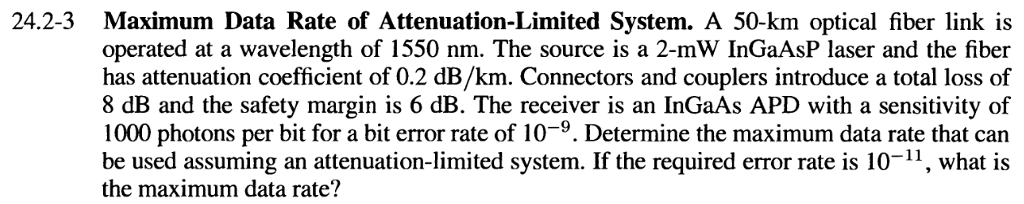 Solved Maximum Data Rate of Attenuation-Limited System. A | Chegg.com