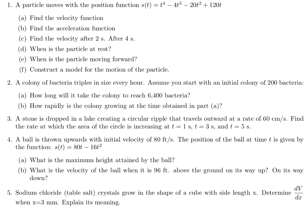 Solved 1. A particle moves with the position function s(t) = | Chegg.com