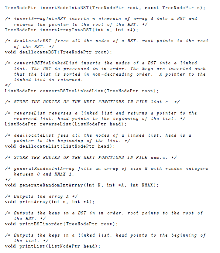 Solved Node in a BST/ struct TreeNode f int key struct | Chegg.com