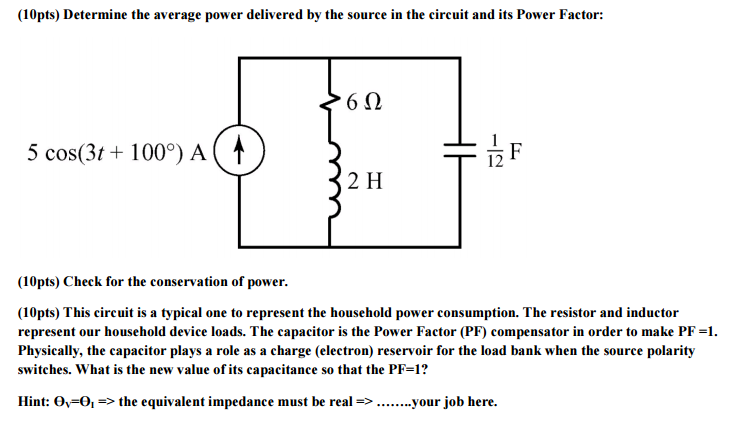 Solved Determine the average power delivered and check for | Chegg.com