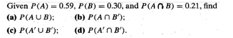Solved Given P(A) = 0.59, P(B) = 0.30, and P(A intersection | Chegg.com