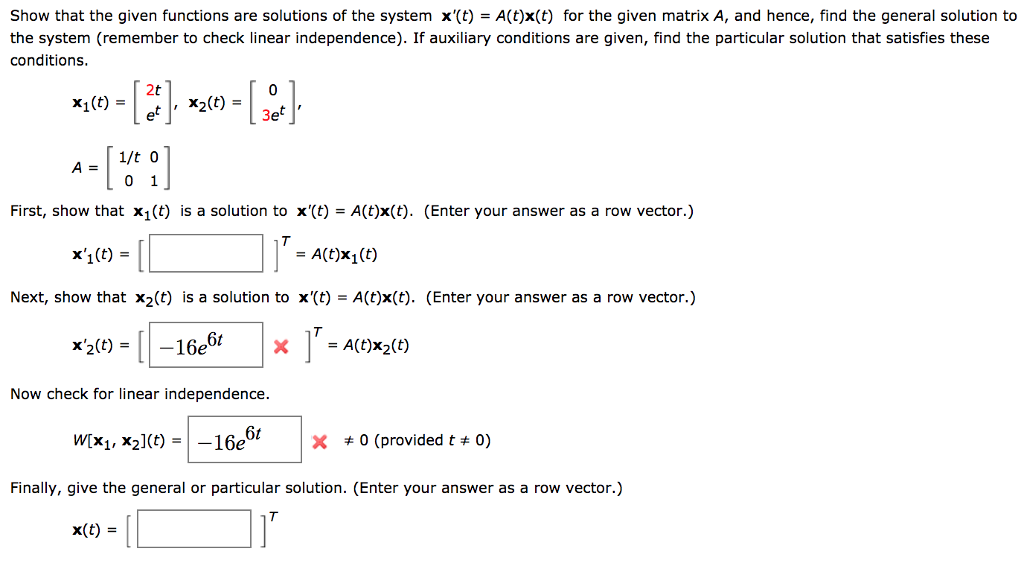 Solved Show that the given functions are solutions of the | Chegg.com