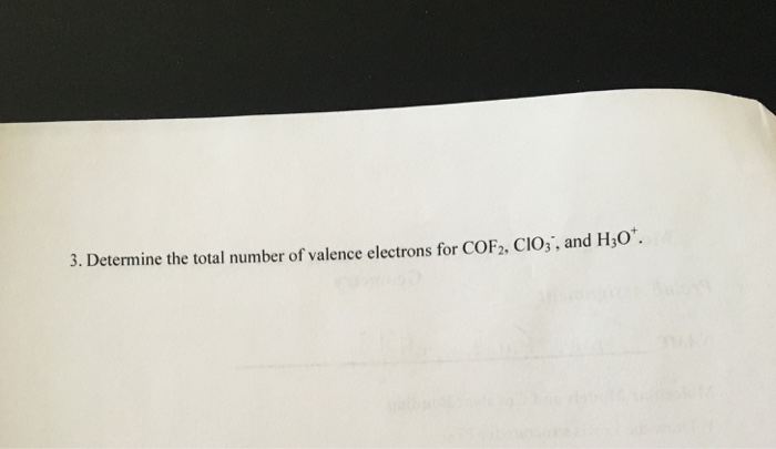 Solved Determine the total number of valence electrons for | Chegg.com