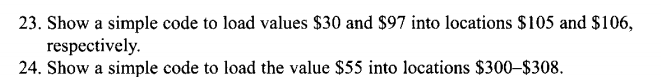 Solved Show a simple code to load values $30 and $97 into | Chegg.com