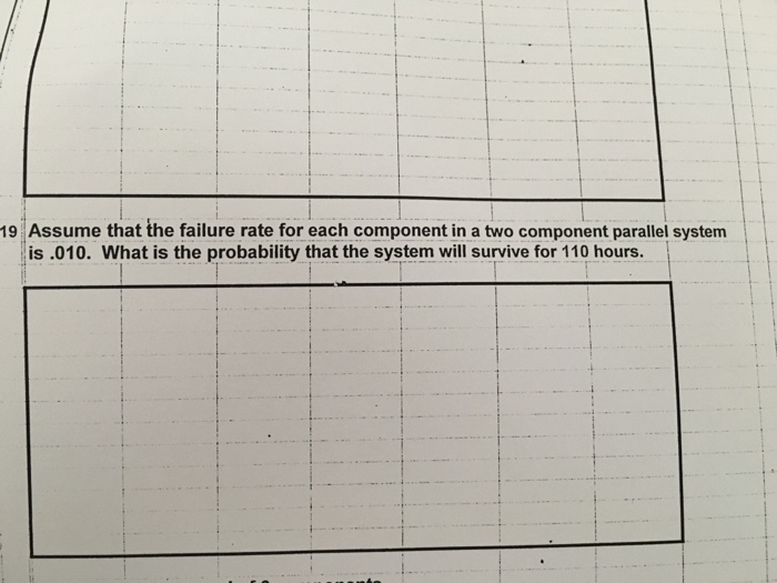 Solved Assume that the failure rate for each component in a | Chegg.com