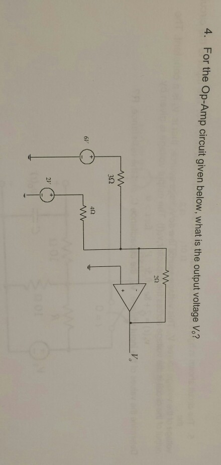 Solved For the Op-Amp circuit given below, what is the | Chegg.com