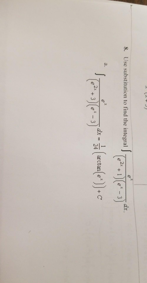 Solved 1Pf( ) S. Use substitution to find the integral ?? e | Chegg.com
