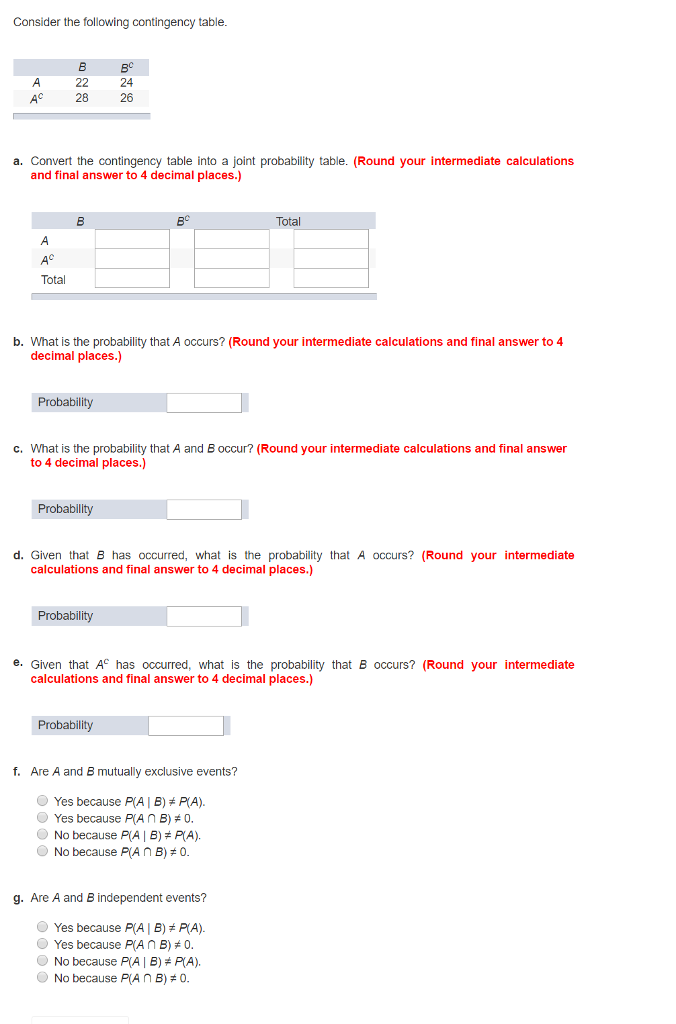 Solved Consider the following contingency table Convert the | Chegg.com Solved Consider the following contingency table Convert the | Chegg.com