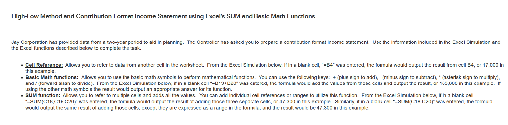 Solved High-Low Method and Contribution Format Income | Chegg.com