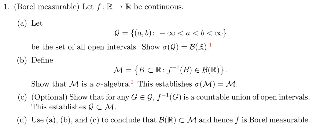 Solved , (Borel measurable) Let f: R → R be continuous. (a) | Chegg.com