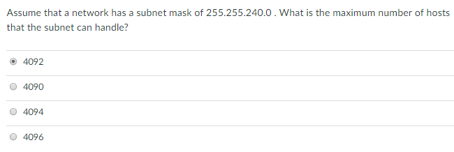 Solved Assume that a network has a subnet mask of | Chegg.com
