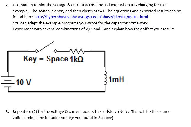 Solved Use Matlab to plot the voltage & current across the | Chegg.com