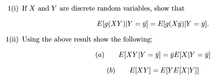 Solved If X and Y are discrete random variables, show that | Chegg.com