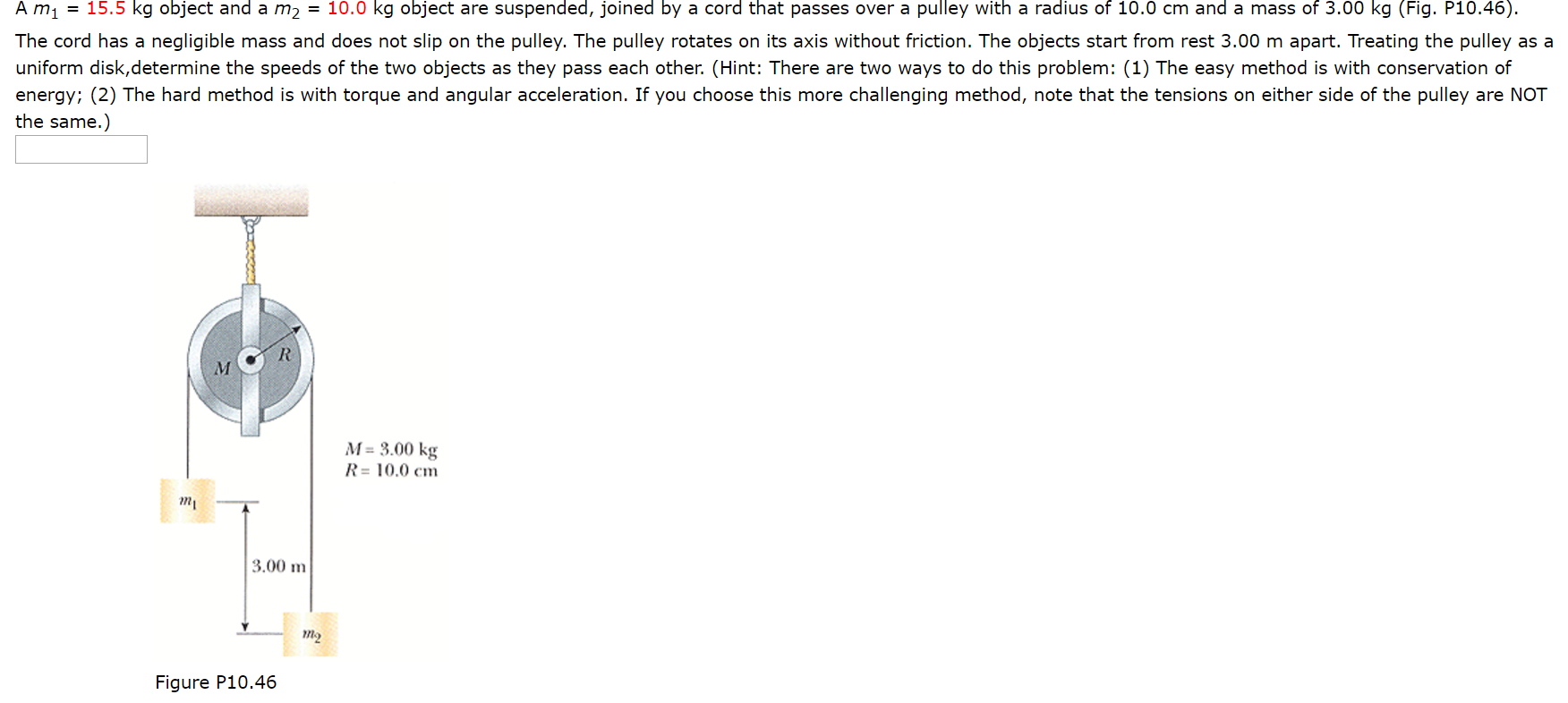 Solved: A M_1 = 15.5 Kg Object And A M_2 = 10.0 Kg Object ... | Chegg.com