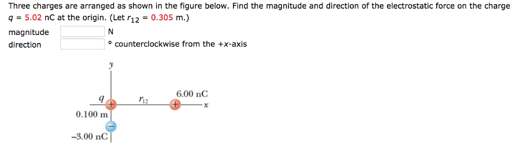 Solved Three charges are arranged as shown in the figure | Chegg.com
