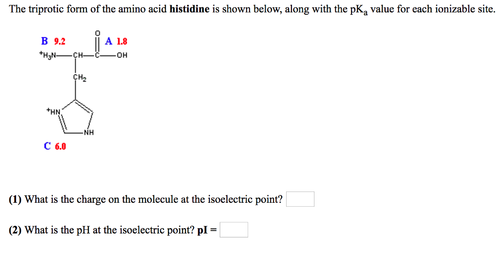 Solved The triprotic form of the amino acid histidine is | Chegg.com