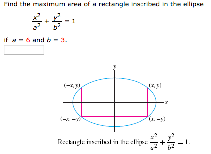 Solved Find the maximum area of a rectangle inscribed in the | Chegg.com