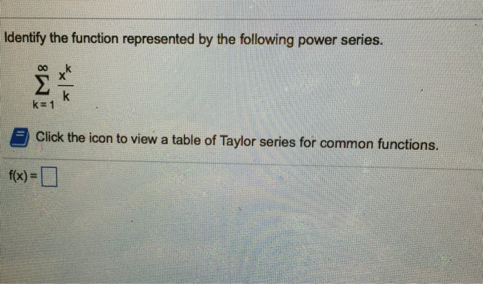 Solved Identify the function represented by the following | Chegg.com