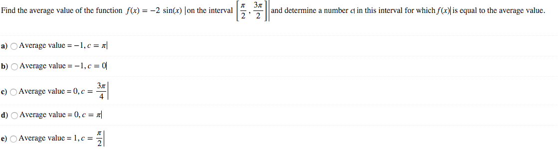Solved Find the average value of the function f(x) = -2 | Chegg.com