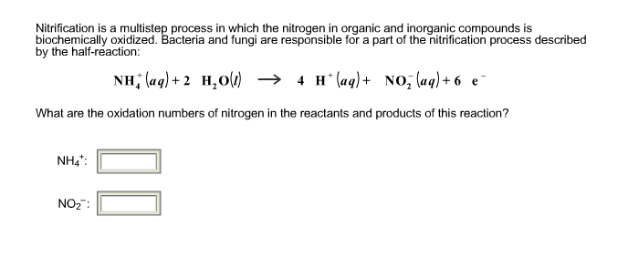 Solved Nitrification is a multistep process in which the | Chegg.com