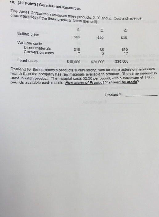 Solved constrained resources question. | Chegg.com