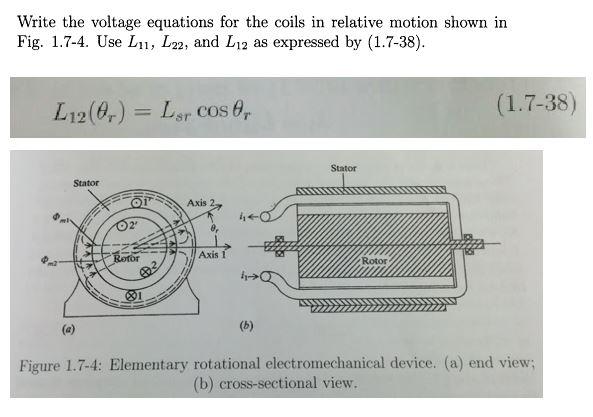 Solved Write the voltage equations for the coils in relative | Chegg.com