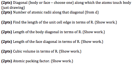 Solved For BCC crystal structure, determine/draw the | Chegg.com