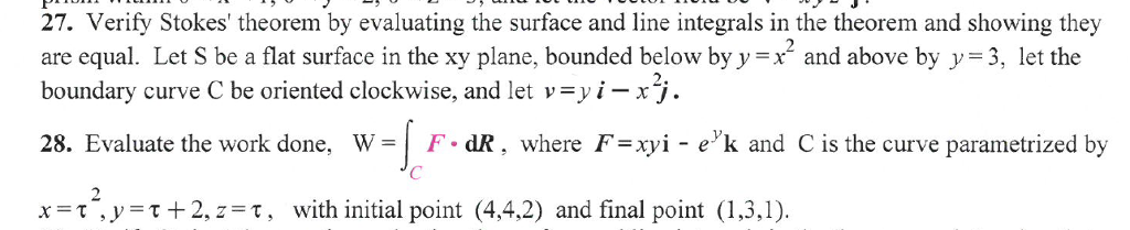 Solved 27. Verify Stokes' theorem by evaluating the surface | Chegg.com